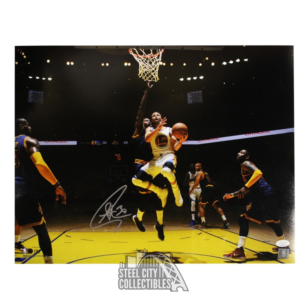 Stephen Curry Autographed Golden State Driving Layup 16x20 Basketball ...