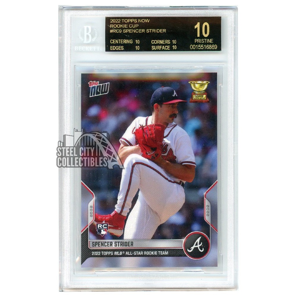 Spencer Strider 2022 Topps Now Rookie Card #RC-9 BGS 10 Pristine Black ...