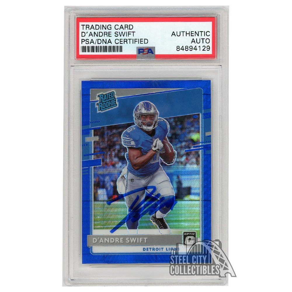 D'Andre Swift 2020 Panini Donruss Optic Rated Rookie Blue Hyper ...