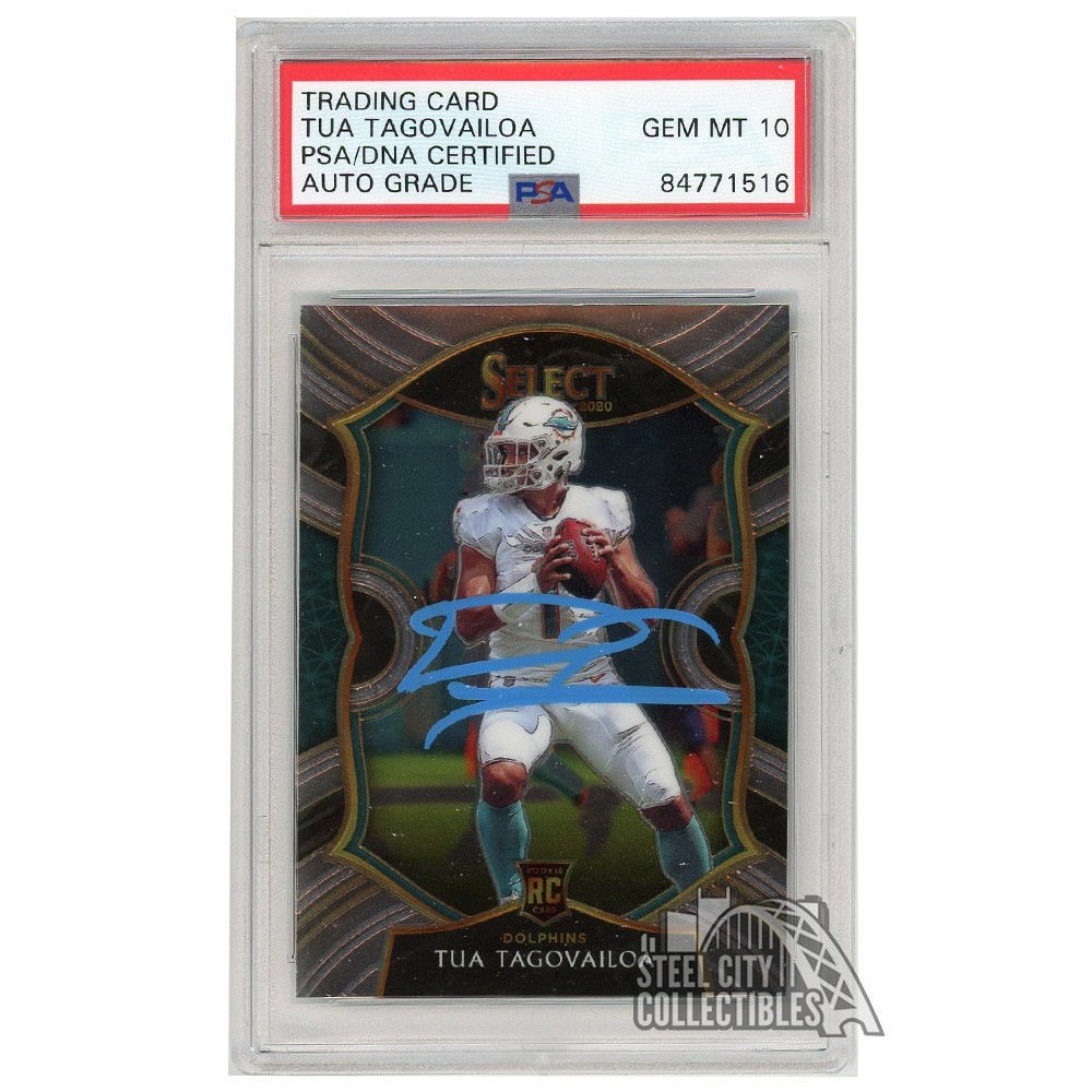 Tua Tagovailoa 2020 Panini Select Concourse Autograph RC Card #45 PSA ...