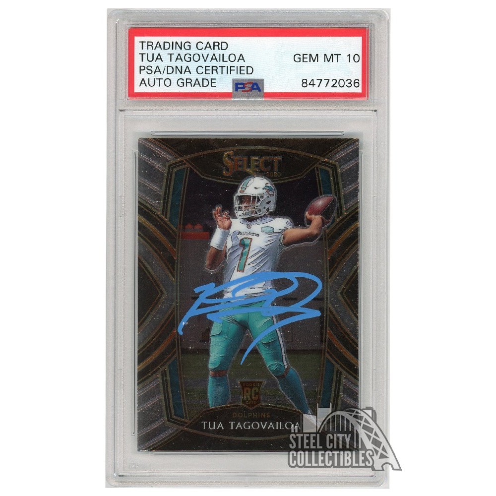 Tua Tagovailoa 2020 Panini Select Club Level Autograph RC Card #245 PSA ...