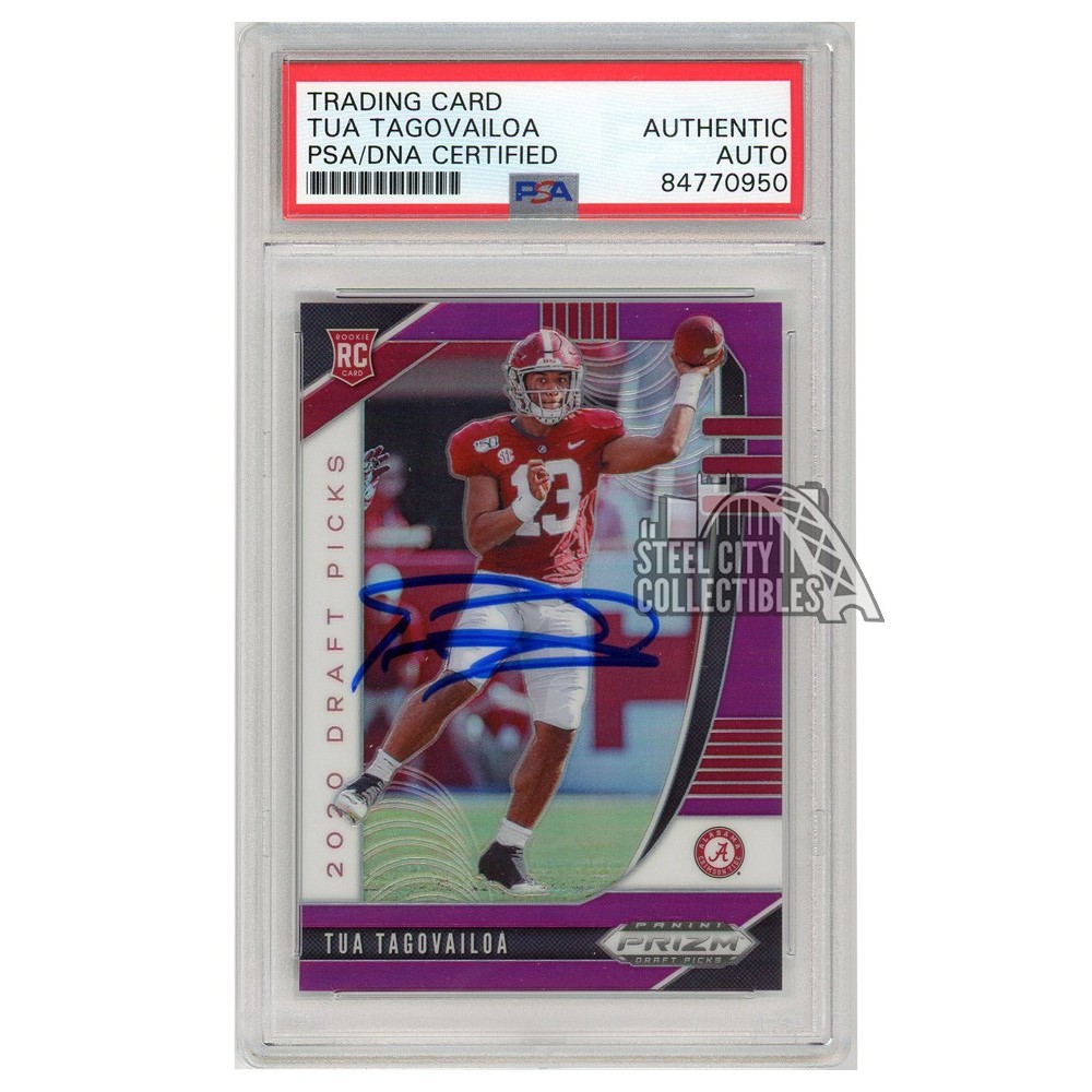 Tua Tagovailoa 2020 Panini Prizm Draft Picks Purple Autograph RC Card ...