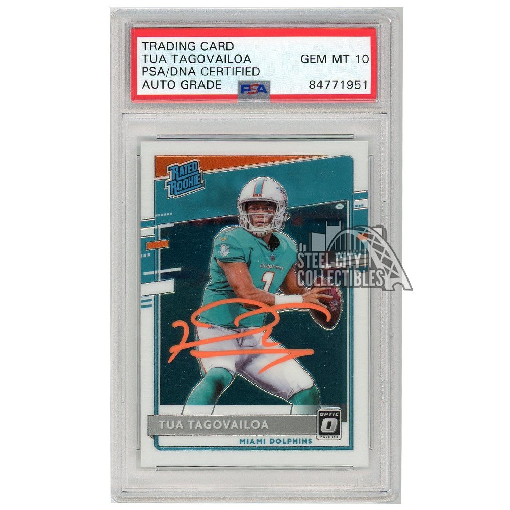 Tua Tagovailoa 2020 Panini Donruss Optic Rated Rookie Autograph RC Card ...