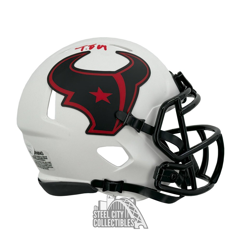 Tank Dell Autographed Houston Lunar Eclipse Mini Football Helmet - JSA ...