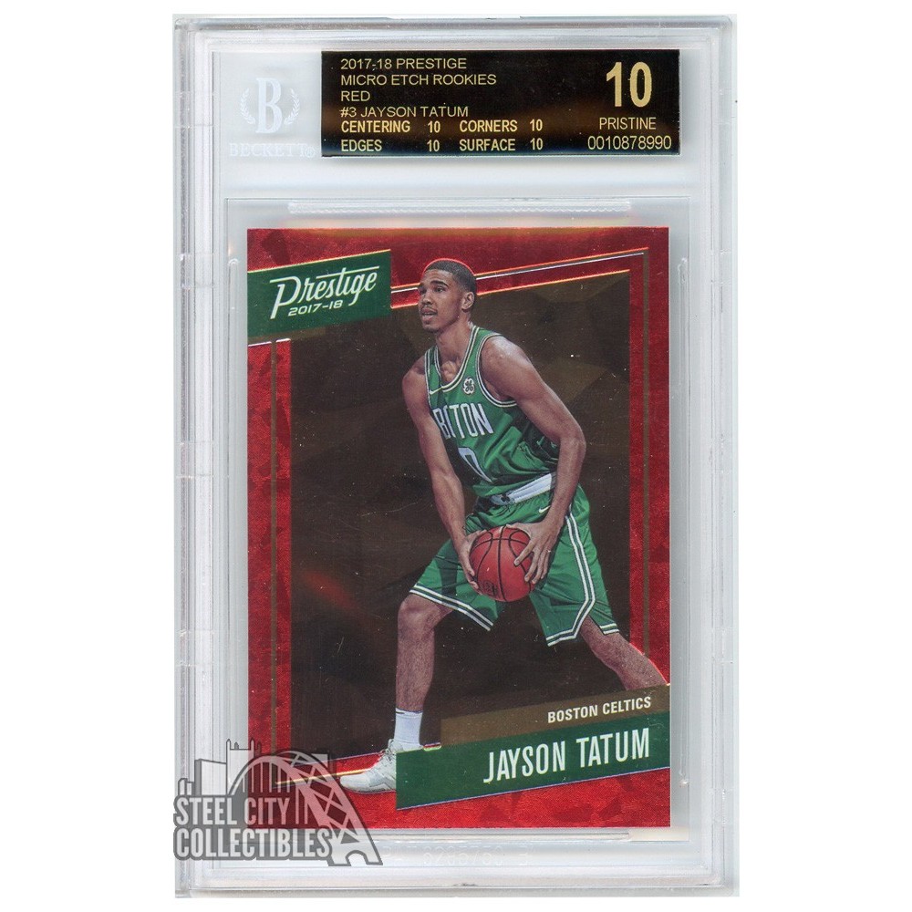 Jayson Tatum 2017-18 Panini Prestige Micro Etch Rookies Red Card #3 BGS ...