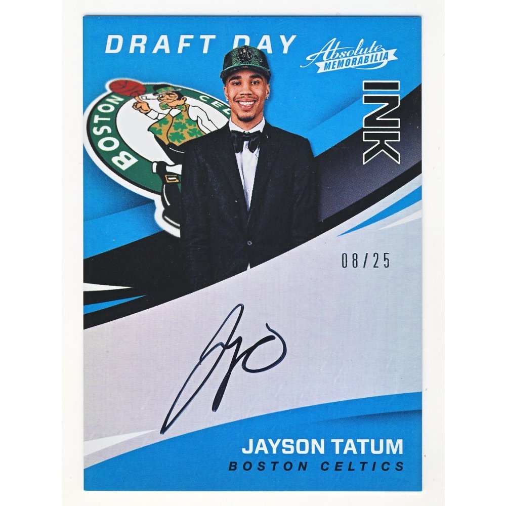 Jayson Tatum 2017-18 Panini Absolute Memorabilia Draft Day Ink ...