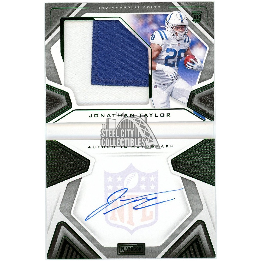 Jonathan Taylor 2020 Panini Playbook Green Rookie Patch Autograph ...