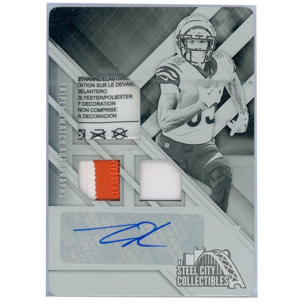 Tee Higgins 2020 Panini Xr Autograph Triple Patch Printing Plate Card ...