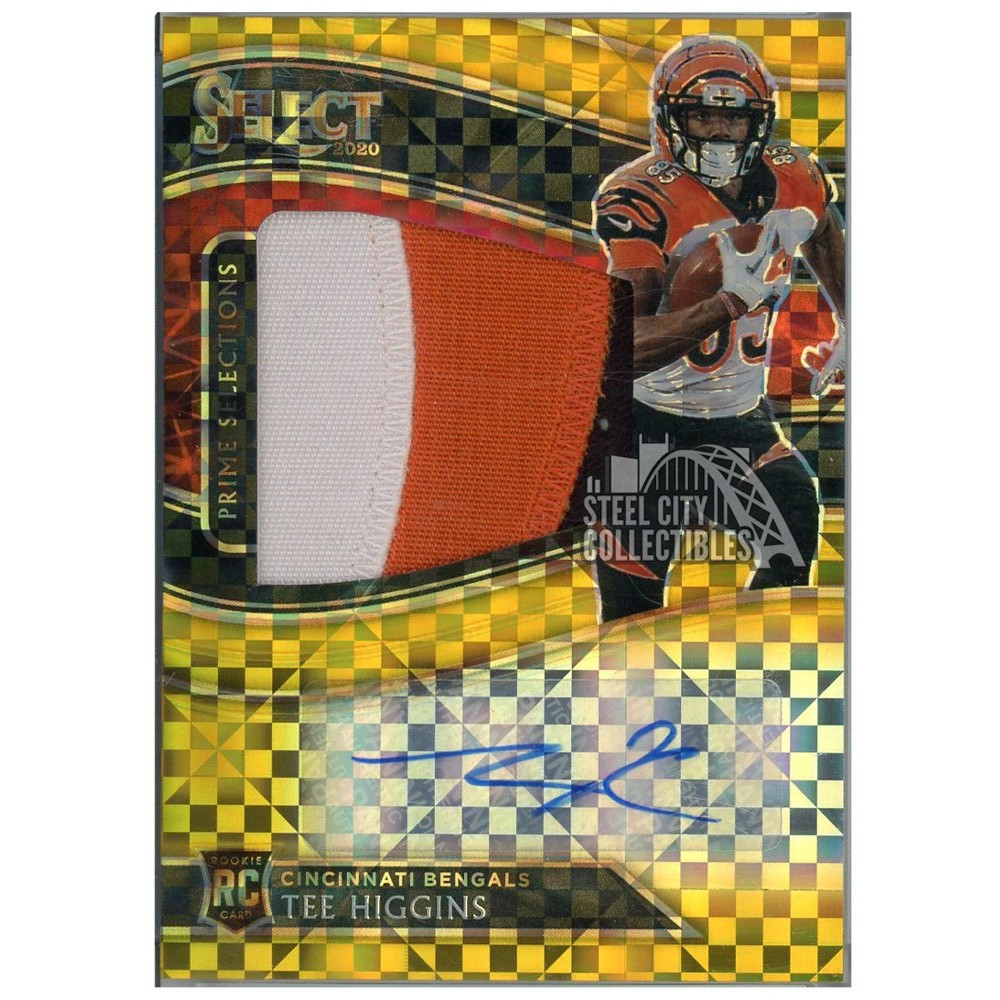 Tee Higgins 2020 Panini Select Prime Selections Gold Autograph Rookie ...