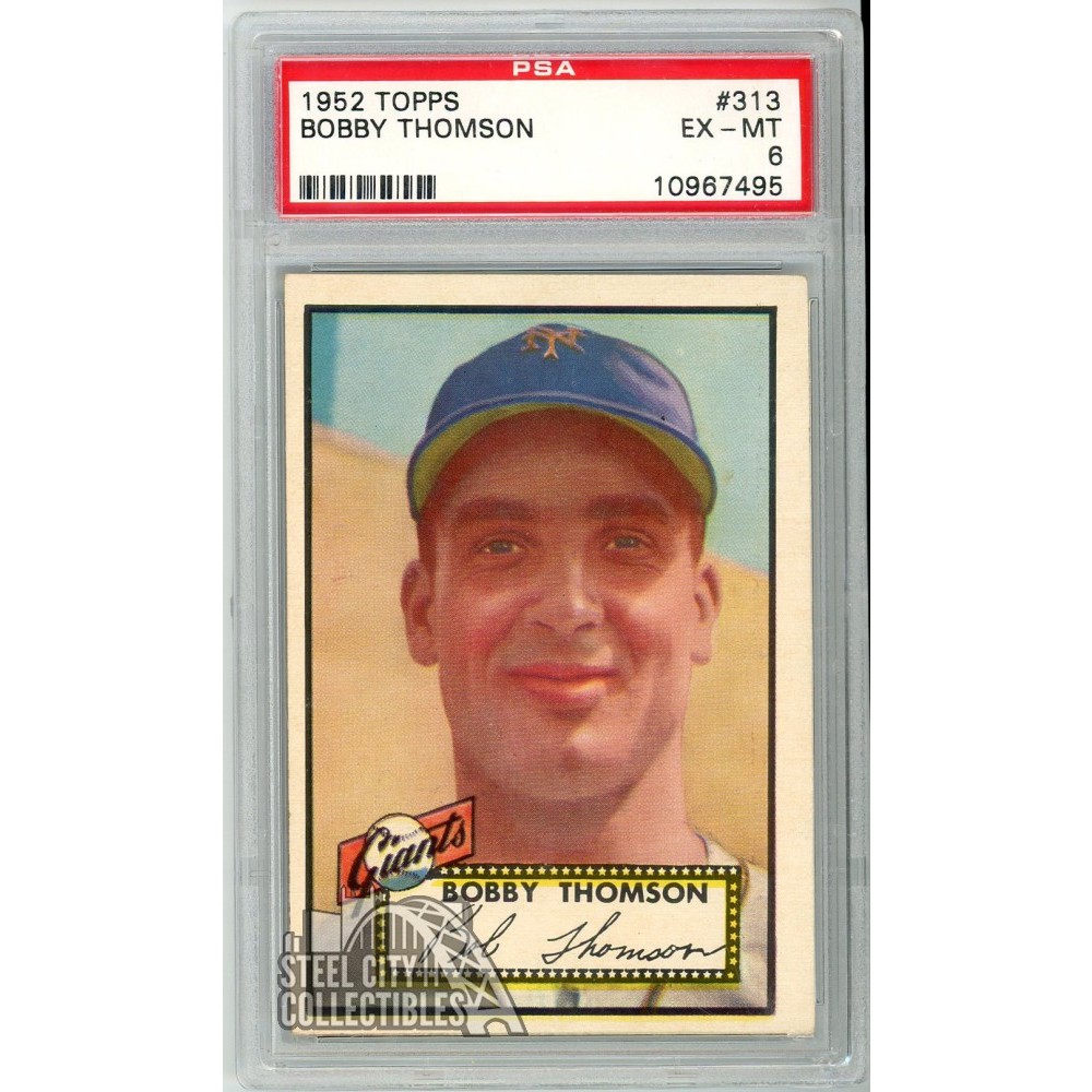 Bobby Thomson 1952 Topps Card #313 PSA 6 EX-MT | Steel City Collectibles