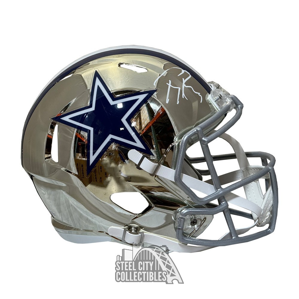 Tony Romo Autographed Dallas Chrome Replica Full Size Helmet - BAS ...