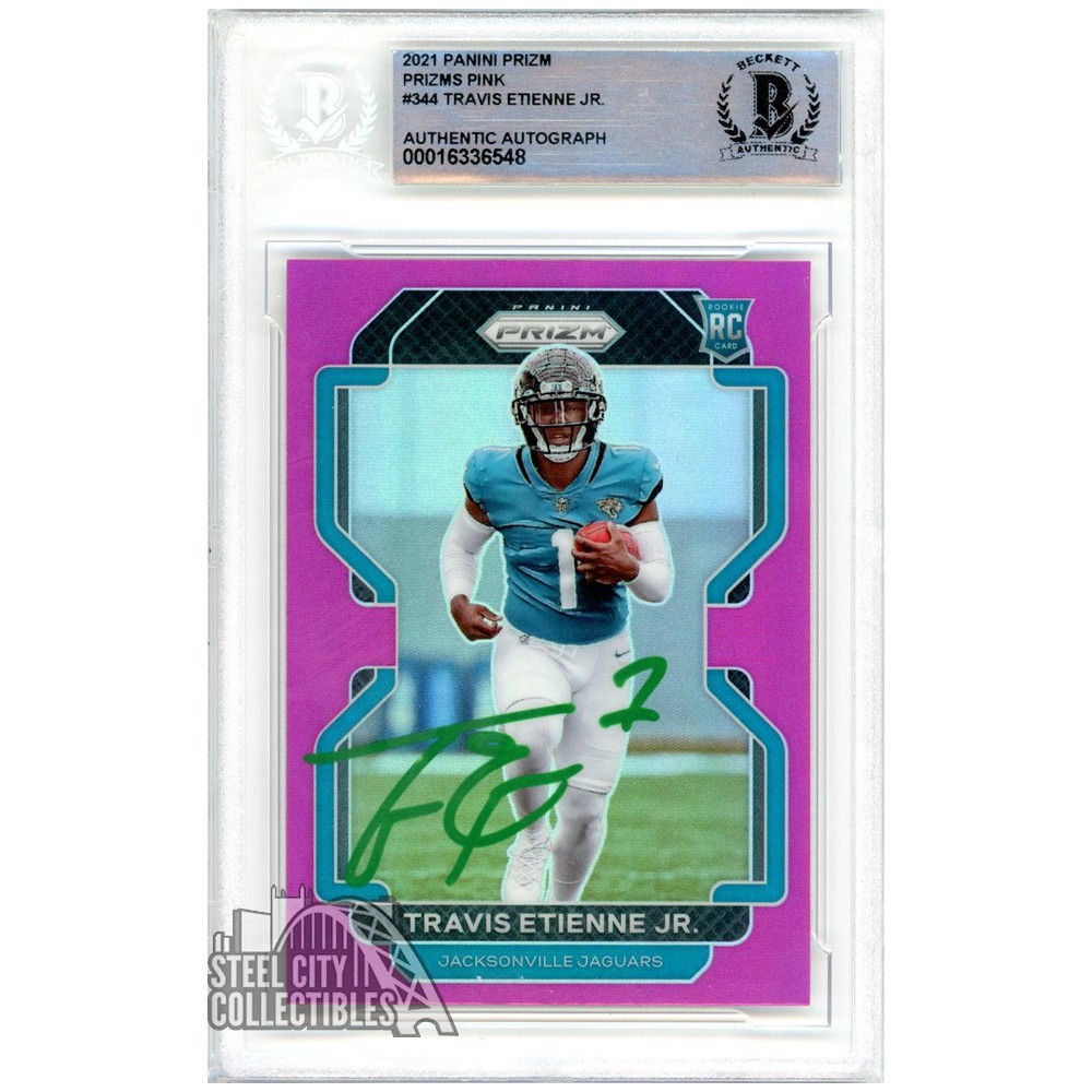 Travis Etienne Jr 2021 Panini Prizm Pink Autograph Rookie Card #344 BAS ...