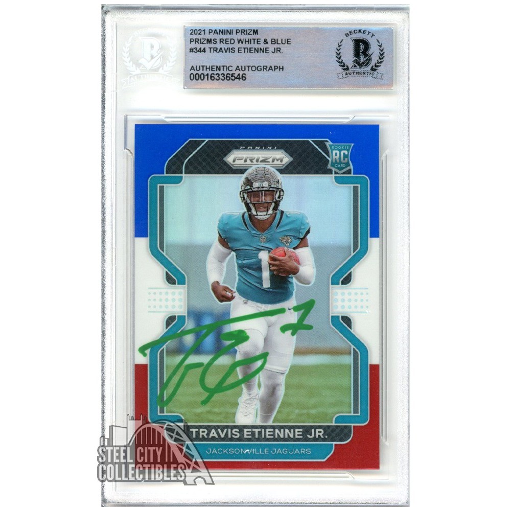 Travis Etienne Jr 2021 Panini Prizm Red White Blue Autograph Rookie ...