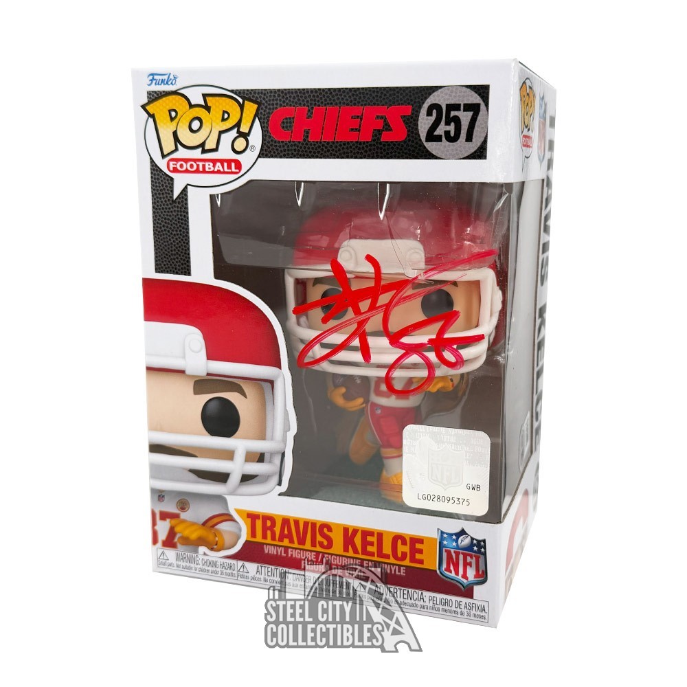 Travis Kelce Autographed Kansas City Chiefs Funko Pop - BAS | Steel ...