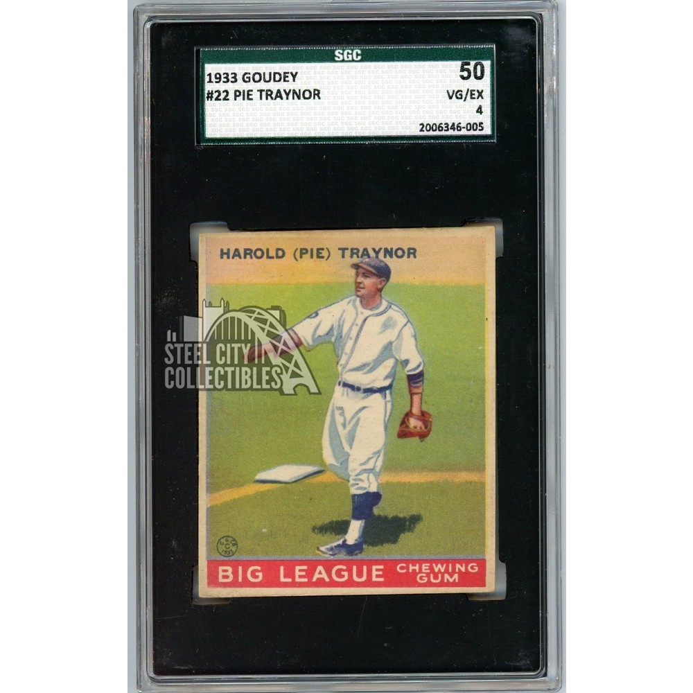Pie Traynor 1933 Goudey Baseball Card #22 SGC 4 | Steel City Collectibles