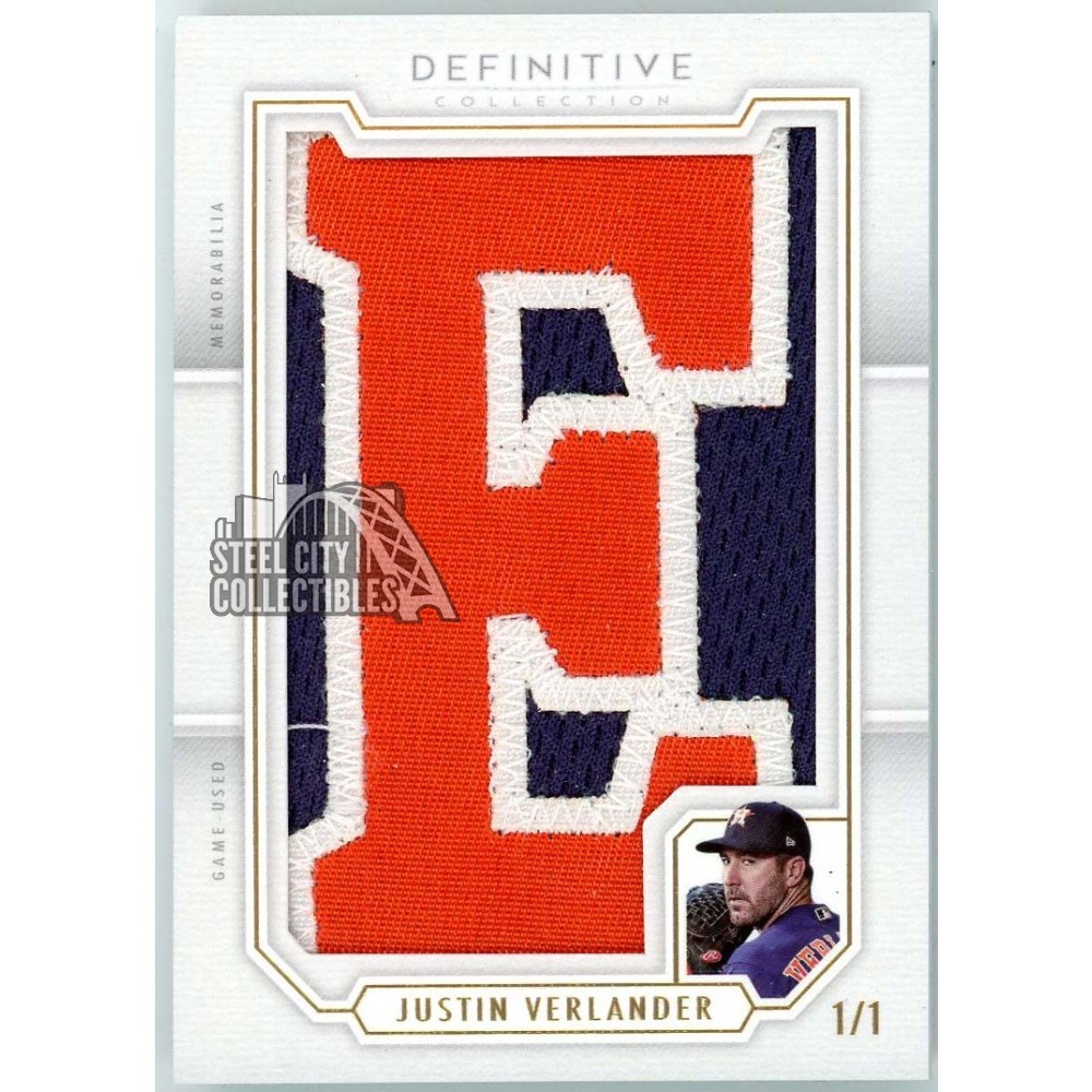 Justin Verlander 2020 Topps Definitive Nameplate Letter Patch Card #NC ...