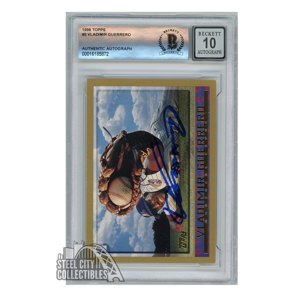 Vladimir Guerrero 1998 Topps Baseball Autograph Baseball Card #5 BAS 10 ...