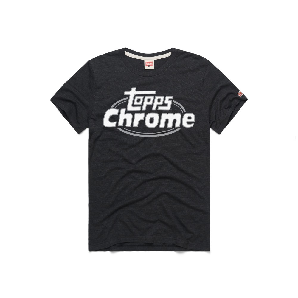 Topps Chrome Baseball Logo Homage Charcoal T-Shirt | Steel City ...