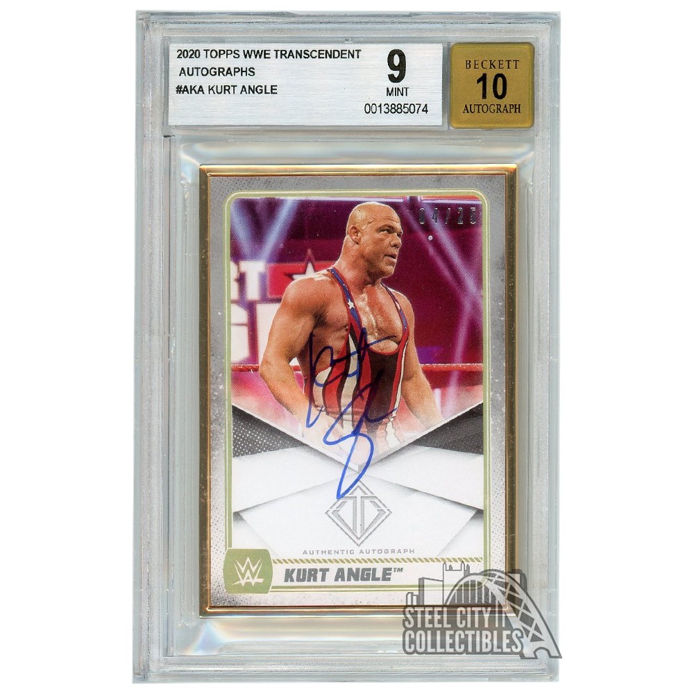 Kurt Angle 2020 Topps Transcendent WWE Autograph Card 04/25 BGS 9 ...