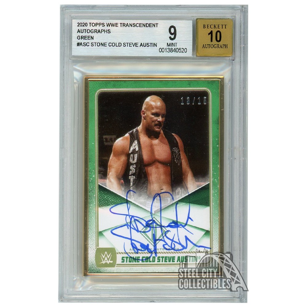 Stone Cold Steve Austin 2020 Topps Transcendent WWE Green Autograph ...