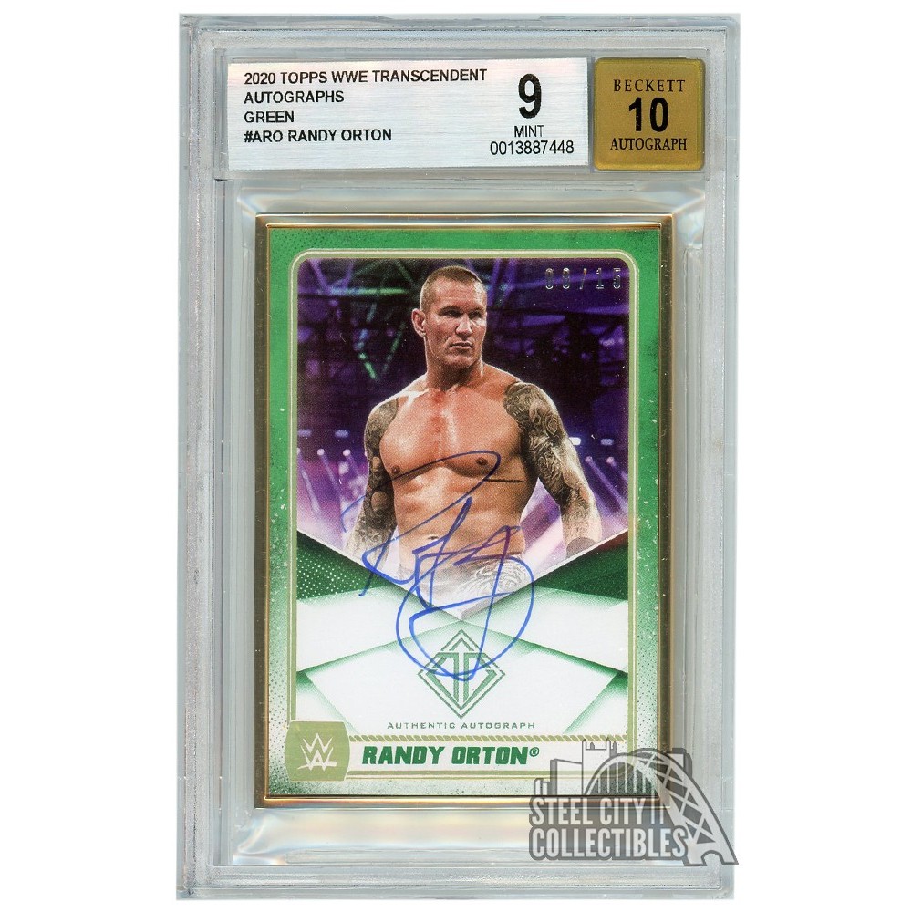 Randy Orton 2020 Topps Transcendent WWE Green Autograph Card 08/15 BGS ...