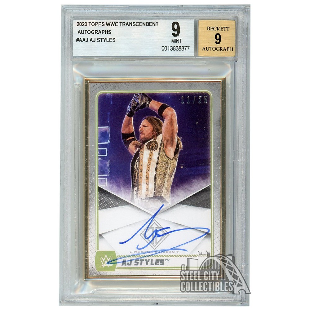 AJ Styles 2020 Topps Transcendent WWE Autograph Card /25 BGS 9 AUTO 9 ...