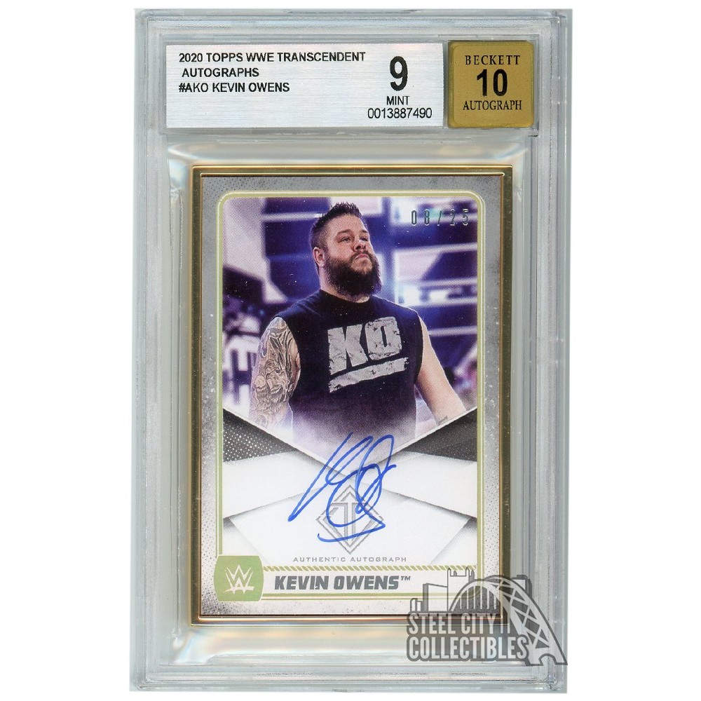 Kevin Owens 2020 Topps Transcendent WWE Autograph Card 08/25 BGS 9 AUTO ...