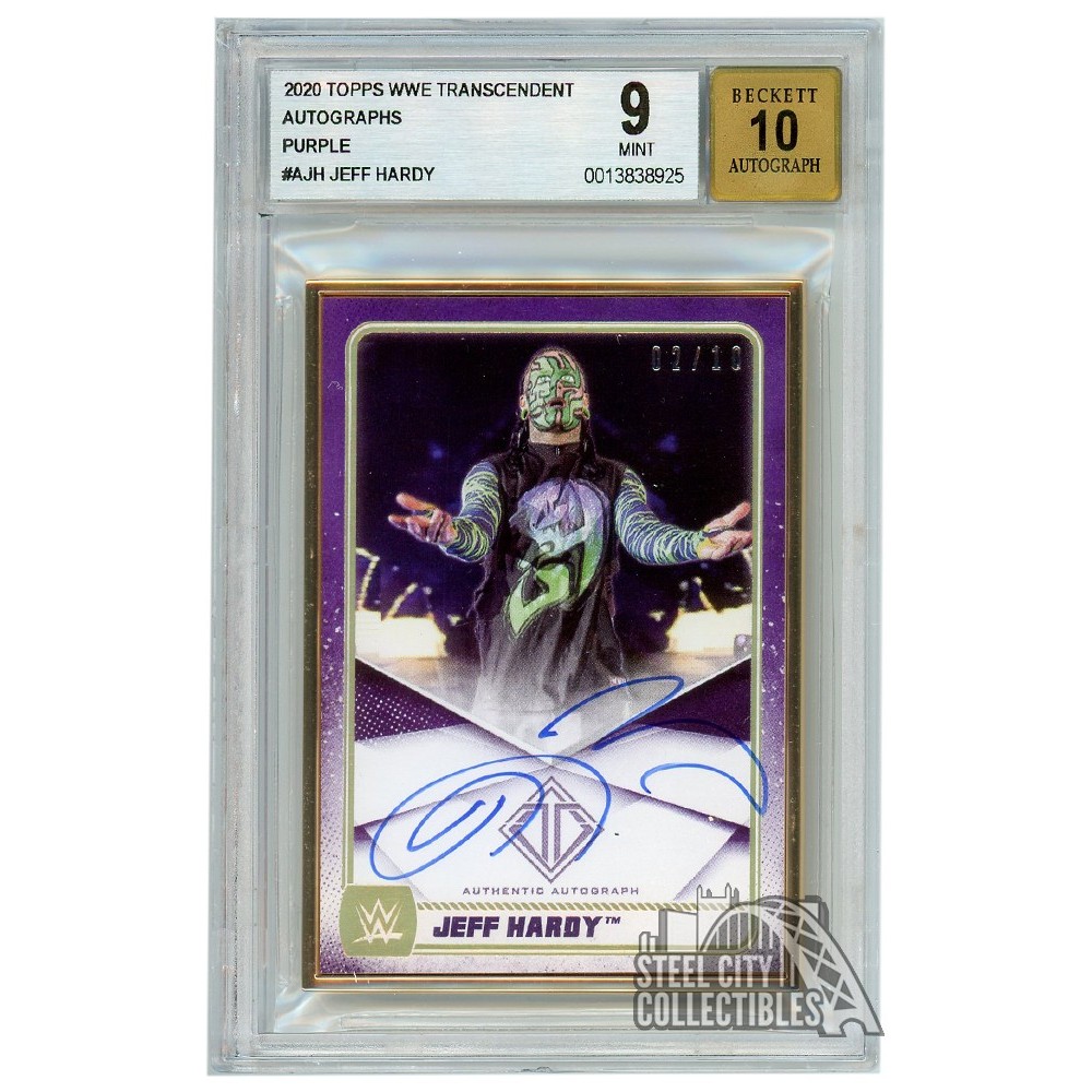 Jeff Hardy 2020 Topps Transcendent WWE Purple Autograph Card 02/10 BGS ...