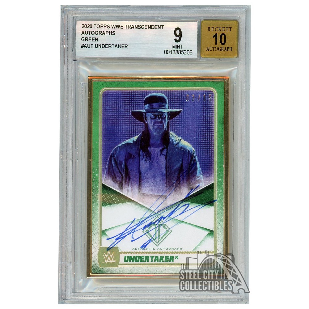 Undertaker 2020 Topps Transcendent WWE Green Autograph Card 02/15 BGS 9 ...