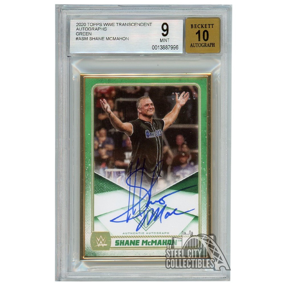 Shane McMahon 2020 Topps Transcendent WWE Green Autograph Card 07/15 ...