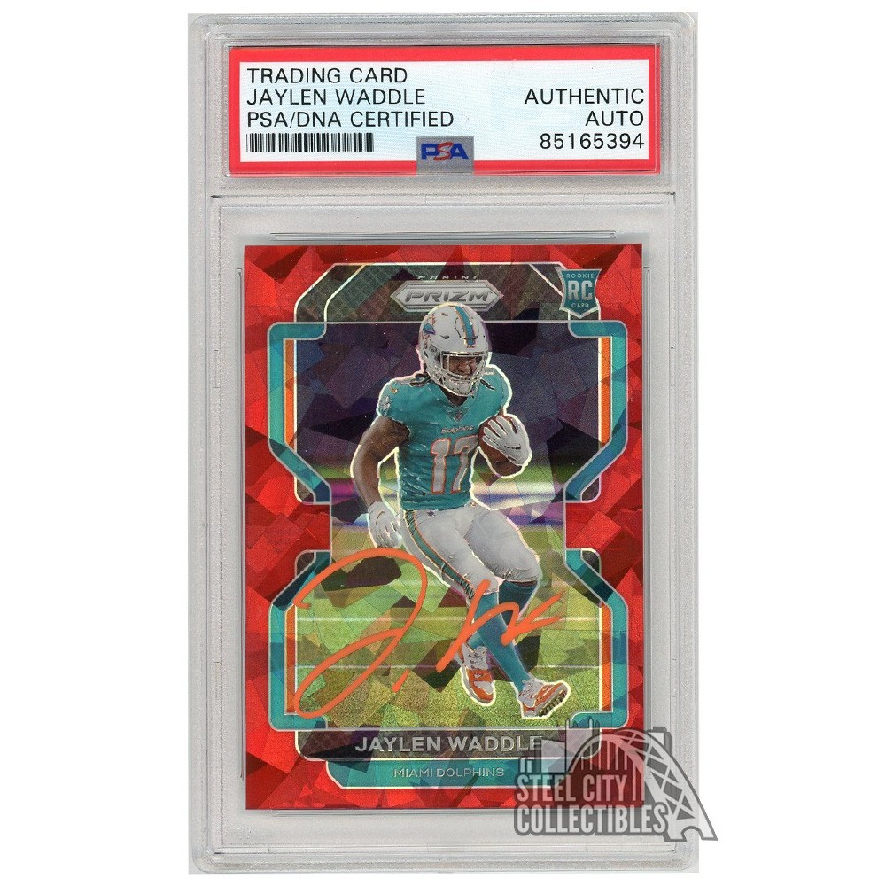 Jaylen Waddle 2021 Panini Prizm Red Ice Autograph Rookie Card #338 PSA ...