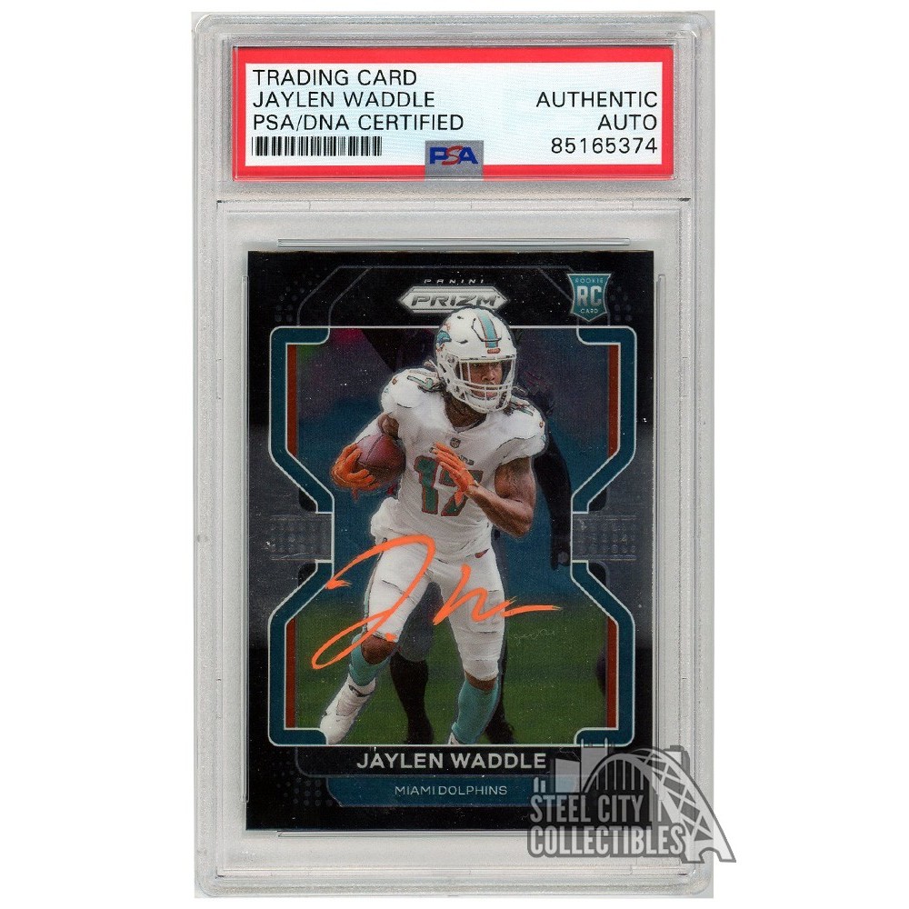 Jaylen Waddle 2021 Panini Chronicles Prizm Black Autograph Rookie Card ...