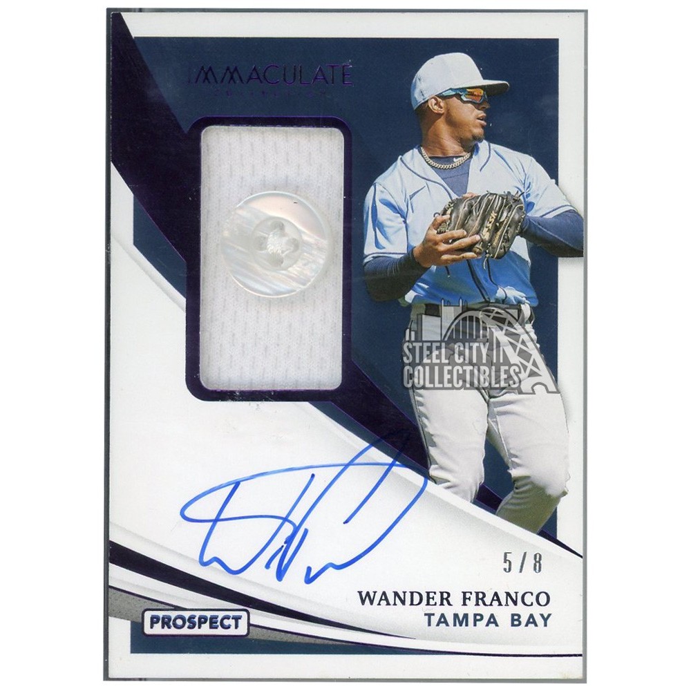 Wander Franco 2021 Panini Immaculate Collection Purple Autograph Button ...