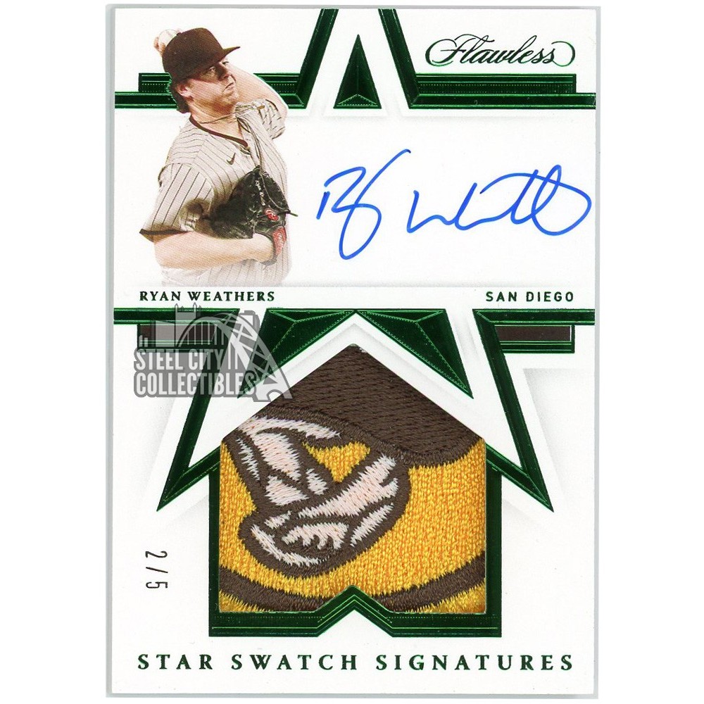 Ryan Weathers 2021 Panini Flawless Emerald Rookie Star Swatch ...