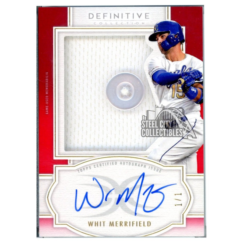 Whit Merrifield 2020 Topps Definitive Collection Autograph Button Card ...