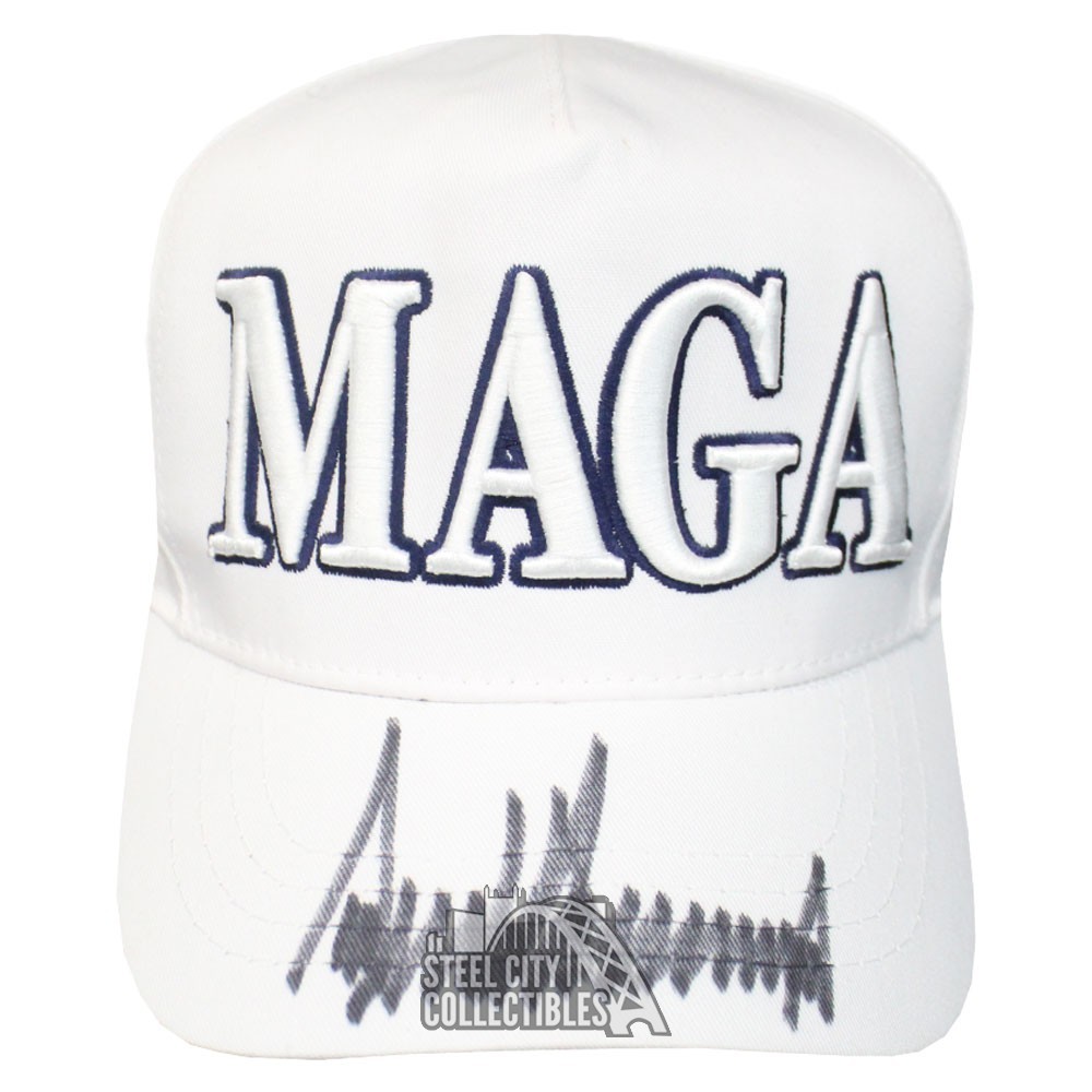 Donald Trump Autographed White MAGA Hat- JSA YY13372 | Steel City ...