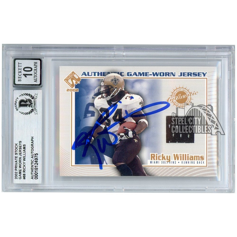 Ricky Williams 2002 Pacific Private Stock Game-Worn Jersey Autograph ...