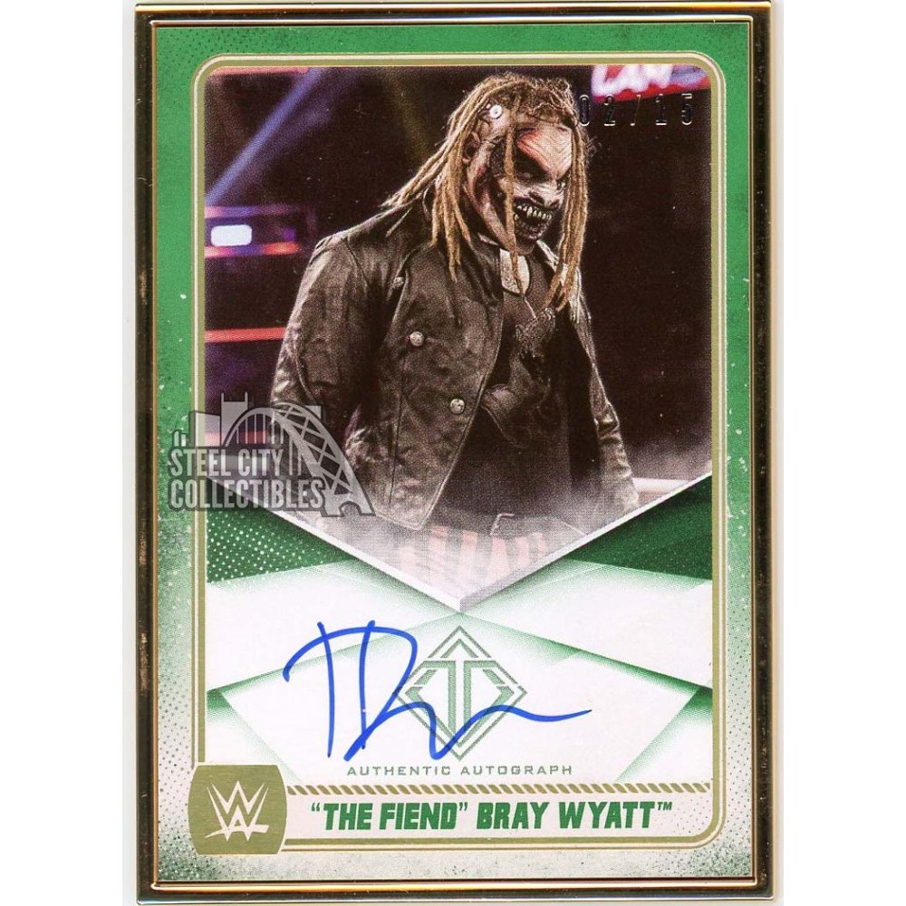 "The Fiend" Bray Wyatt 2020 Topps Transcendent WWE Green Autograph Card #A-BW 2/15 | Steel City ...