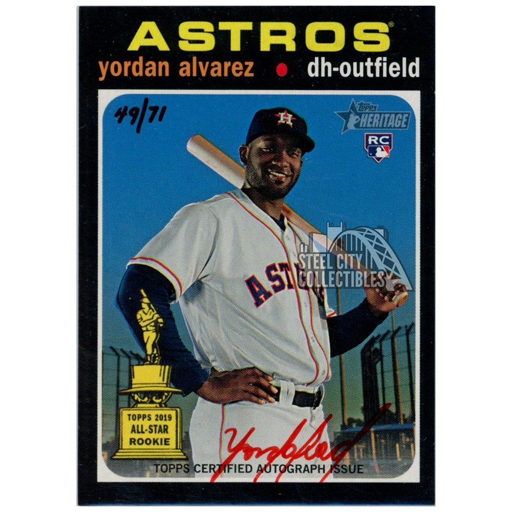 Yordan Alvarez 2020 Topps Heritage Real One Red Ink Autograph Rookie ...