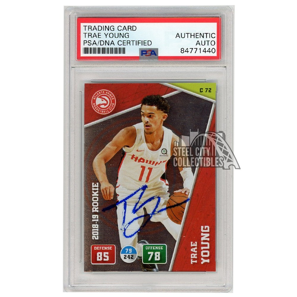 Trae Young 2018-19 Panini Adrenalyn XL Autograph RC Card #72 PSA/DNA ...