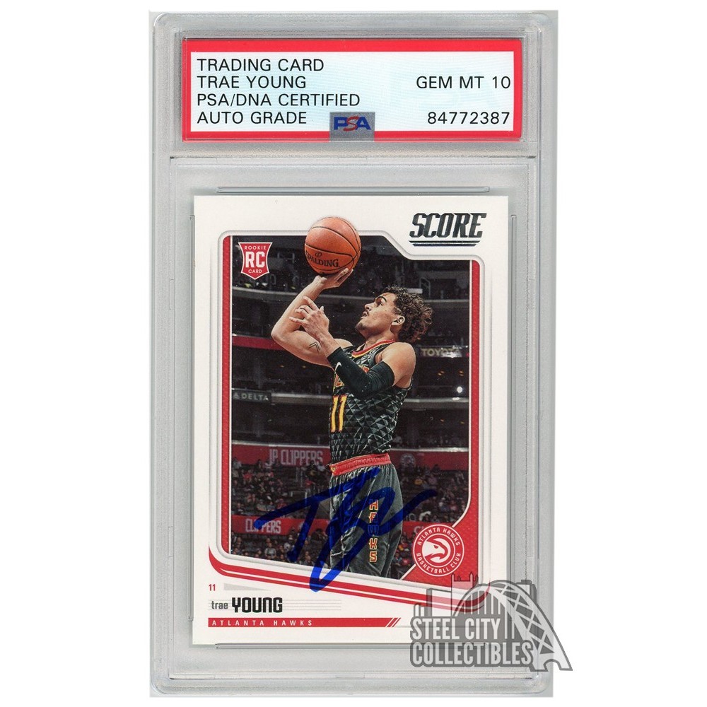 Trae Young 2018-19 Panini Chronicles Score Autograph RC Card #673 PSA ...