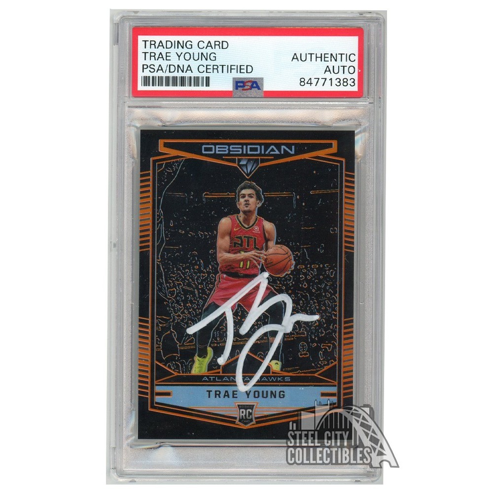 Trae Young 2018-19 Panini Obsidian Orange Autograph Rookie Card #73 05/ ...