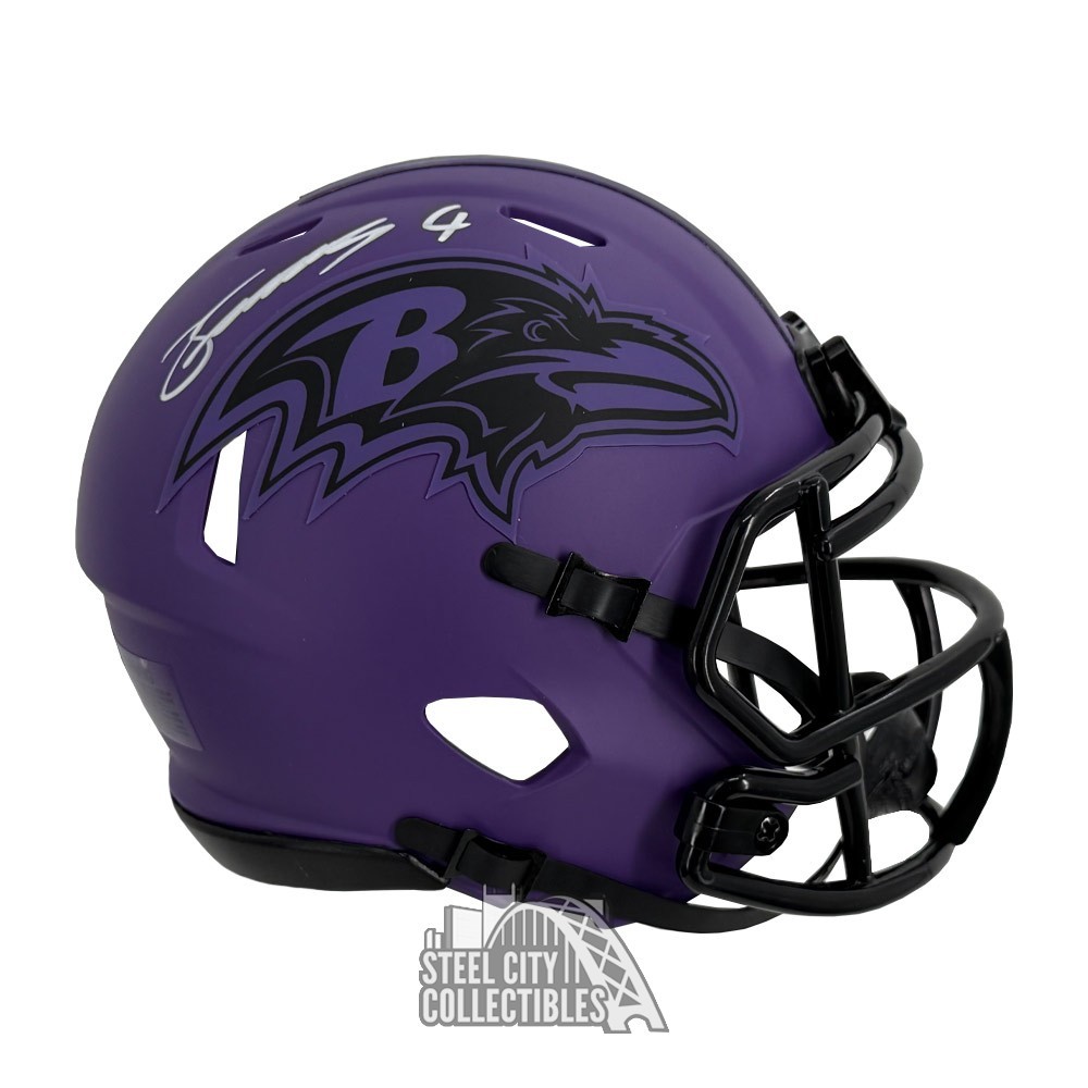 Zay Flowers Autographed Baltimore Ravens RAVE Mini Football Helmet ...