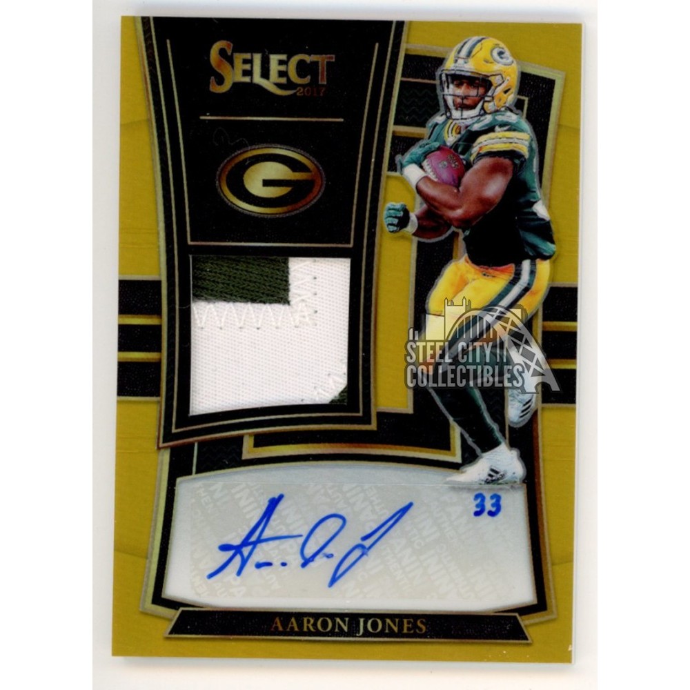 Aaron Jones 2017 Panini Select Gold Autograph Rookie Patch Card 06/10 ...