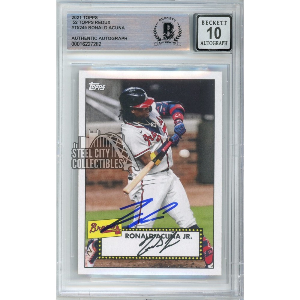 Ronald Acuna Jr 2021 Topps Redux Autograph Card #T5245 BAS 10 | Steel ...