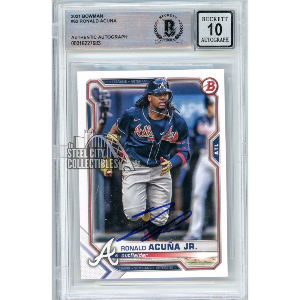 Ronald Acuna Jr 2021 Bowman Autograph Card #683 BAS 10 | Steel City ...