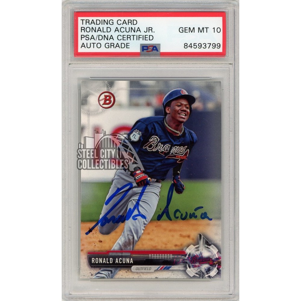 Ronald Acuna Jr 2017 Bowman Draft Autograph Card #BD-39 PSA/DNA 10 ...
