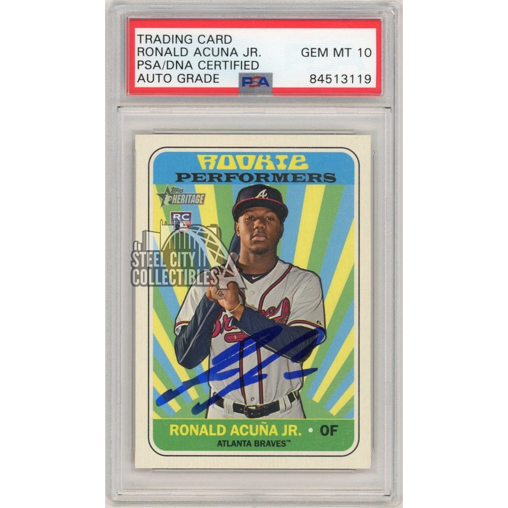 Ronald Acuna Jr 2018 Topps Heritage Rookie Performers Autograph RC Card ...