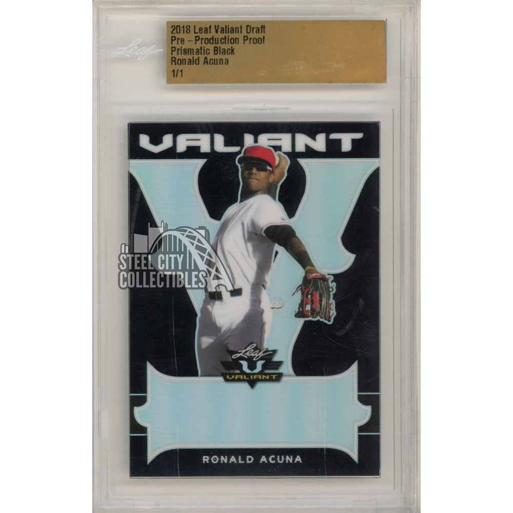 Ronald Acuna 2018 Leaf Valiant Draft Prismatic Black Pre-Production ...