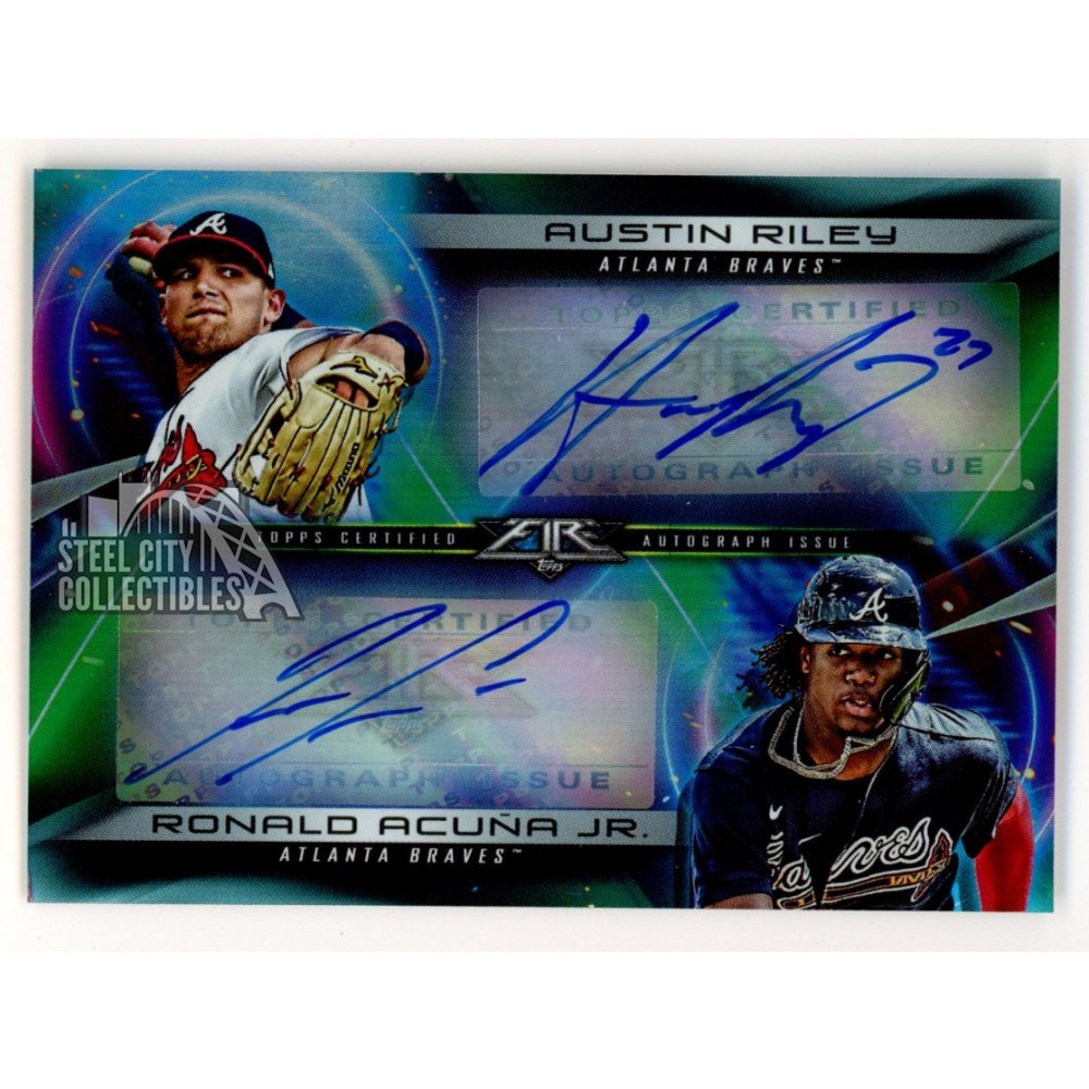Austin Riley/Ronald Acuna 2020 Topps Fire Autograph Card #DA-RAJ 17/20 ...